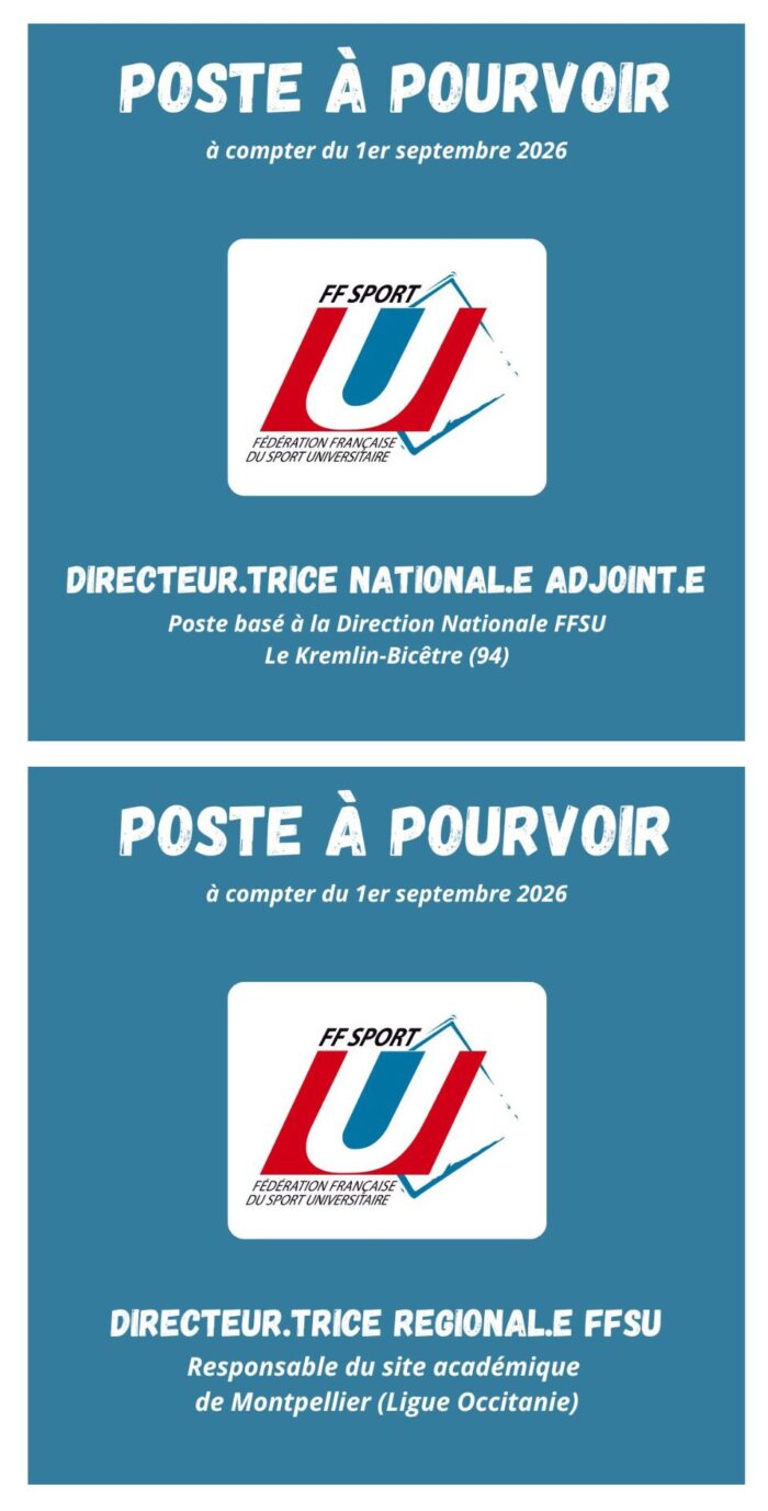 2 postes à pouvoir à la FFSU. - sport-u.com